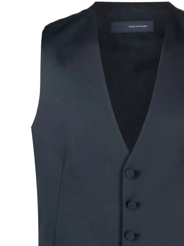 Tagliatore Single-breasted Waistcoat With Welt Pockets - Black