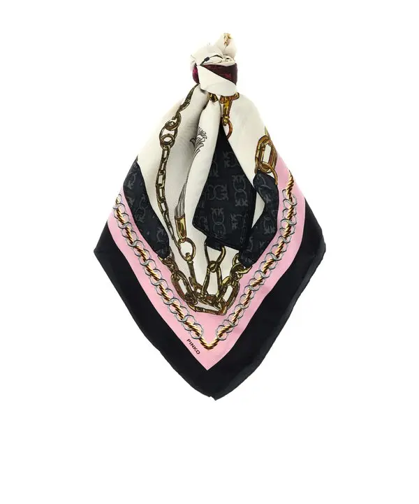 Pinko Limbo Graphic Printed Scarf - Black