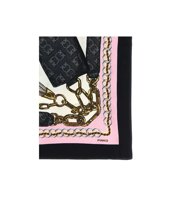Pinko Limbo Graphic Printed Scarf - Black