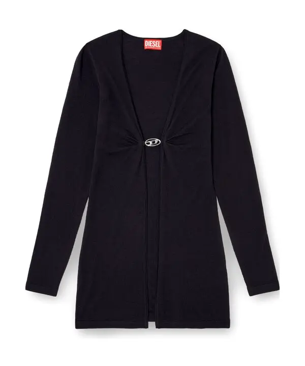 DIESEL® M-pierry-long Cardigan With Metal Detail - Dark Blue