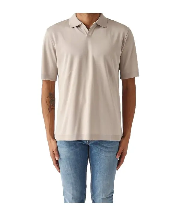 Herno Skipper Open Collar Polo Shirt - Nude
