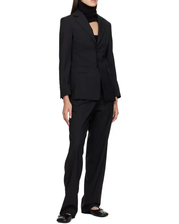 MAISON MARGIELA Straight-fit Tailored Trousers With Logo Embellishment - Black