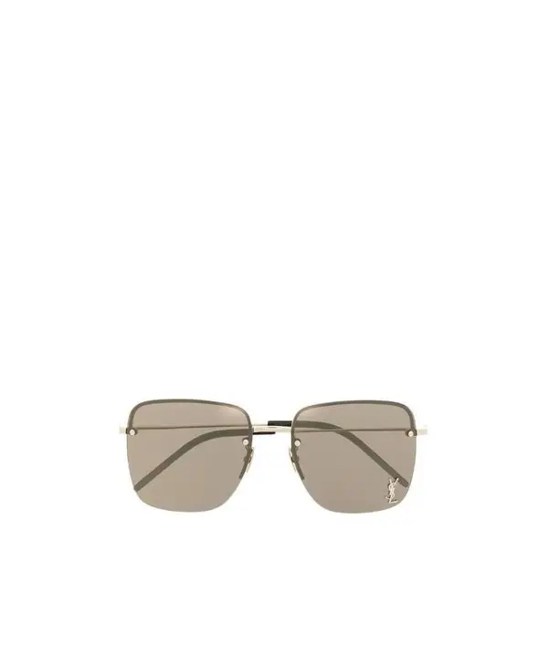 Saint Laurent Square Frame Rimless Sunglasses - Nude