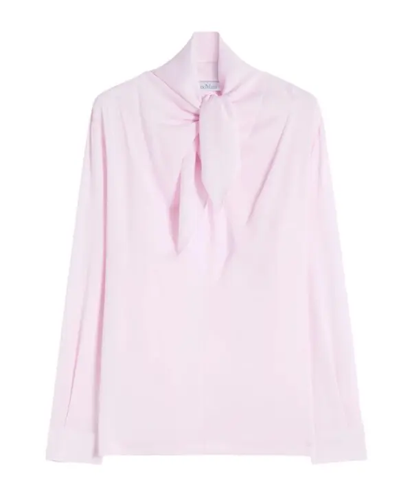 Max Mara Badia Blouse With Logo Buttons - Pink