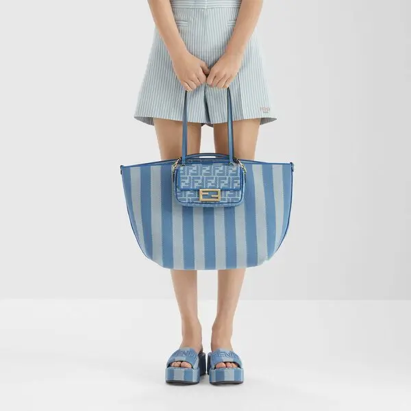 Fendi Roll Striped Reversible Tote Bag
