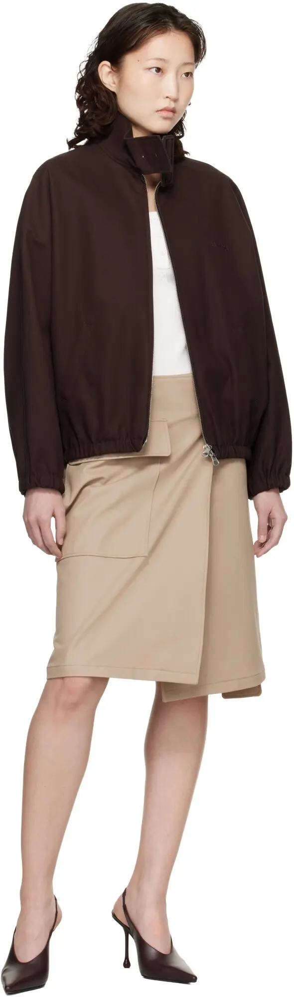 COURREGES Buckled Utility Midi Skirt