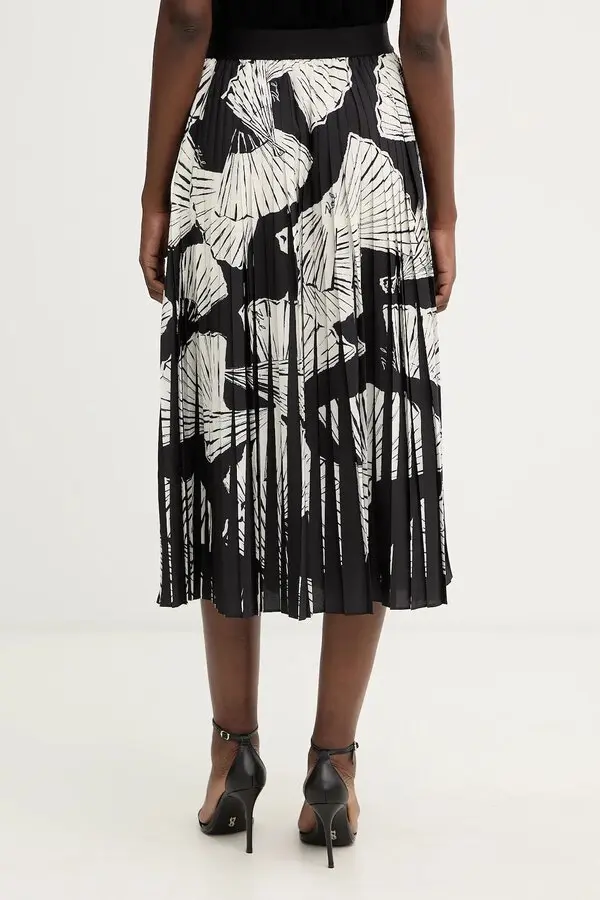 Karl Lagerfeld Pleated Midi Skirt With Abstract Print