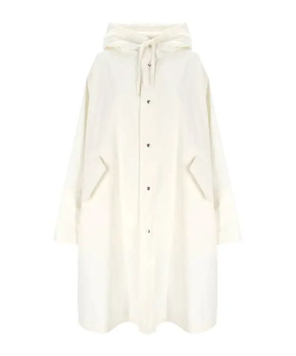 JIL SANDER Logo Printed Drawastring Coat - White
