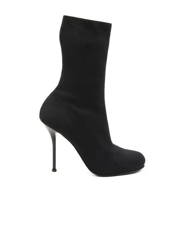 Alexander McQueen Rib-knit Stiletto Ankle Boots