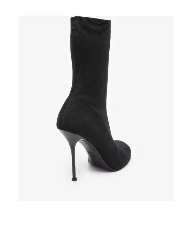 Alexander McQueen Rib-knit Stiletto Ankle Boots