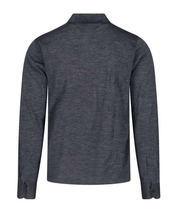 ZANONE Long Sleeved Polo Shirt - Grey
