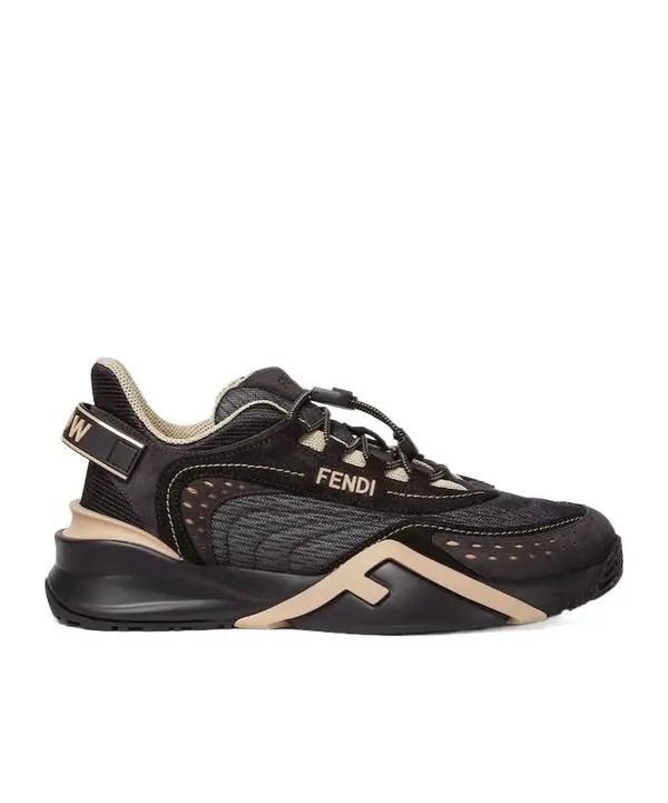 Fendi Flow Low-top Sneakers With Drawstring Closure - Black