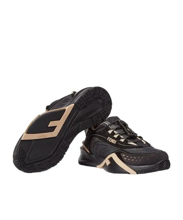 Fendi Flow Low-top Sneakers With Drawstring Closure - Black
