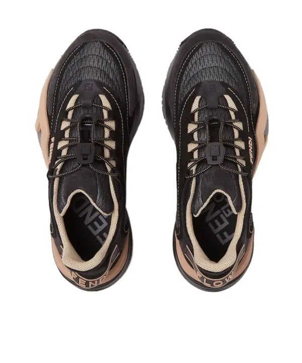 Fendi Flow Low-top Sneakers With Drawstring Closure - Black