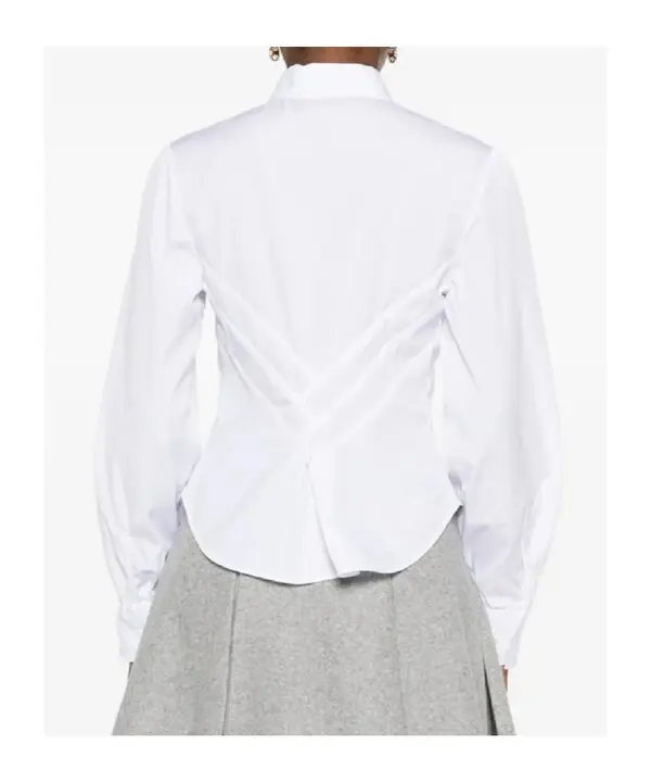 Ermanno Scervino Ruched Panel Collared Shirt