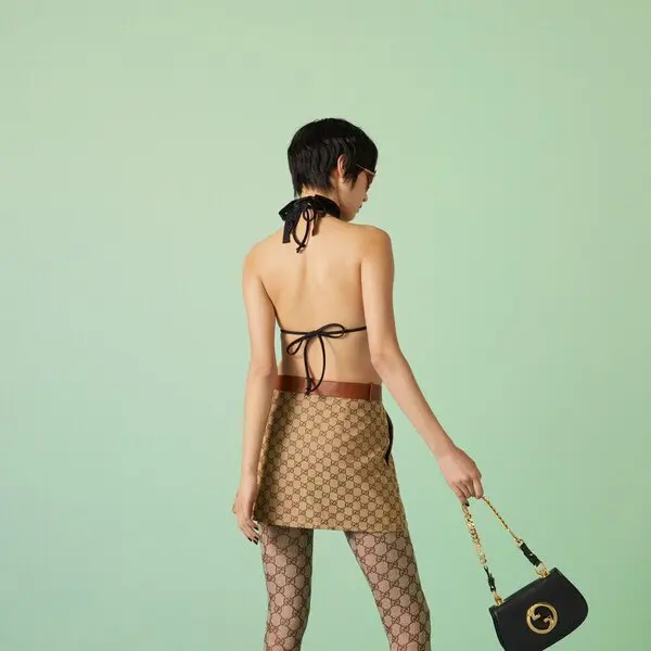 Gucci Two-piece Stretched Bikini Set With Embellished Logo
