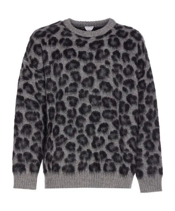 Bottega Veneta Leopard Print Crewneck Jumper