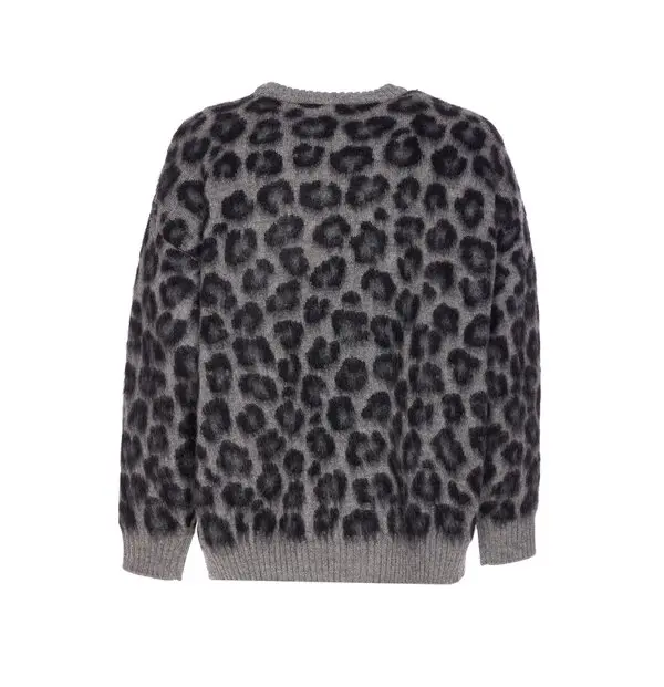 Bottega Veneta Leopard Print Crewneck Jumper