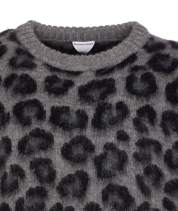 Bottega Veneta Leopard Print Crewneck Jumper