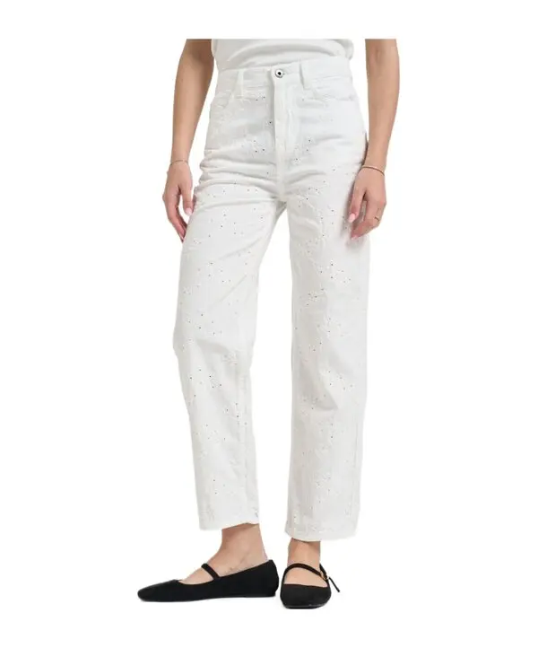 Liu Jo Straight Leg Embroidered Pants