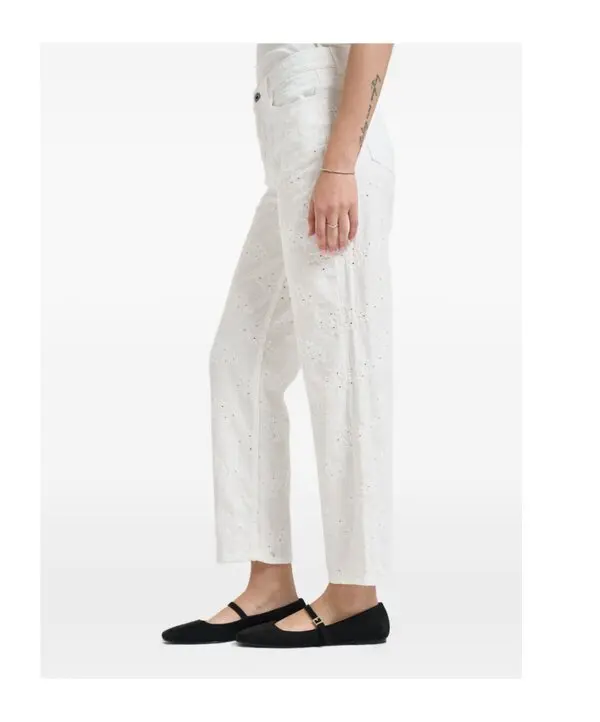 Liu Jo Straight Leg Embroidered Pants