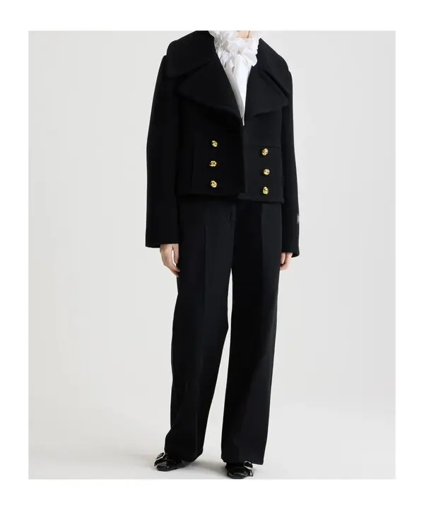 PATOU Double-breasted Collared Jacket - Black