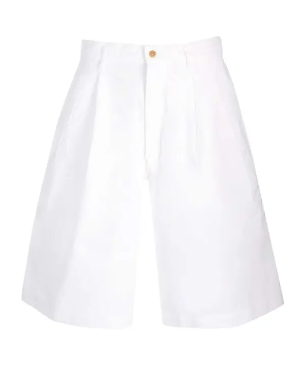 Comme Des Garçons Knee-length Twill Shorts - White