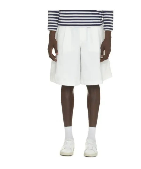 Comme Des Garçons Knee-length Twill Shorts - White