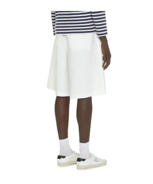 Comme Des Garçons Knee-length Twill Shorts - White