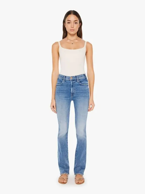 MOTHER Hustler Sneak High-rise Tapered Jeans - Blue