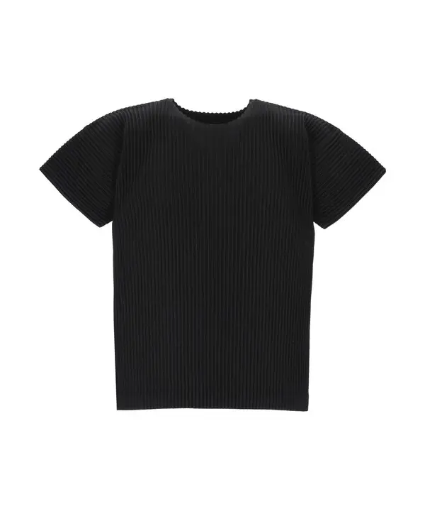 Issey Miyake Homme Plissé Pleated Crewneck T-shirt - Black