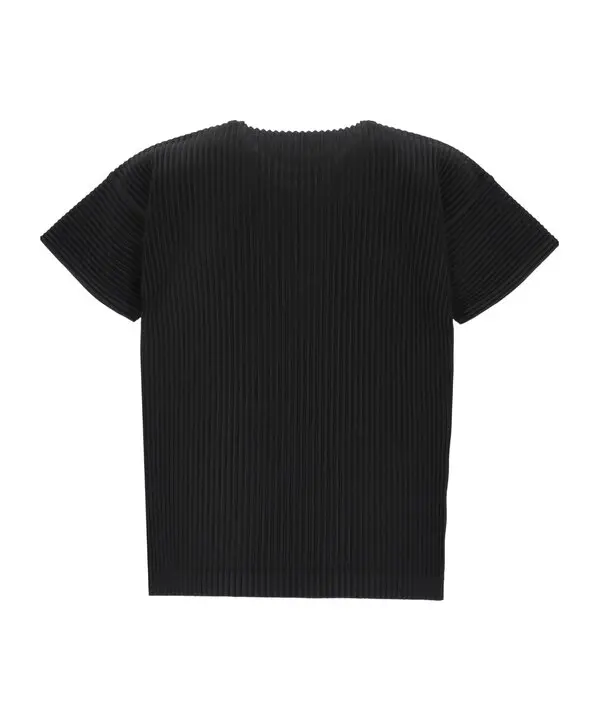 Issey Miyake Homme Plissé Pleated Crewneck T-shirt - Black