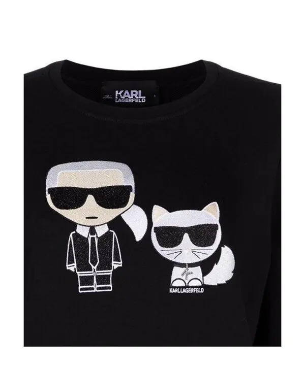Karl Lagerfeld Printed Long Sleeve Crewneck Sweater