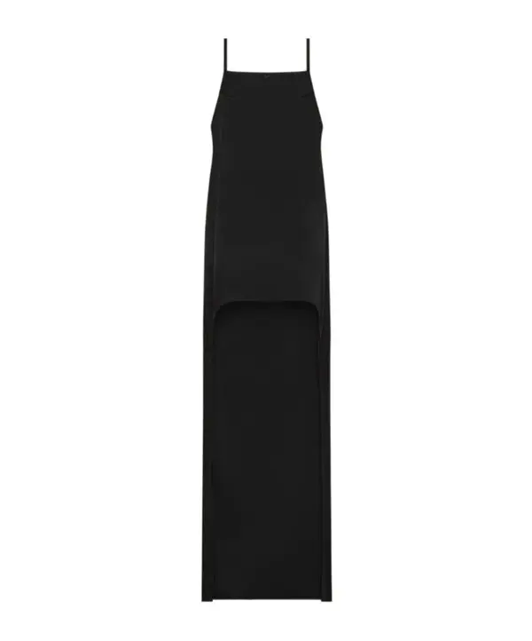 COURREGES Backless Satin Maxi Dress - Black