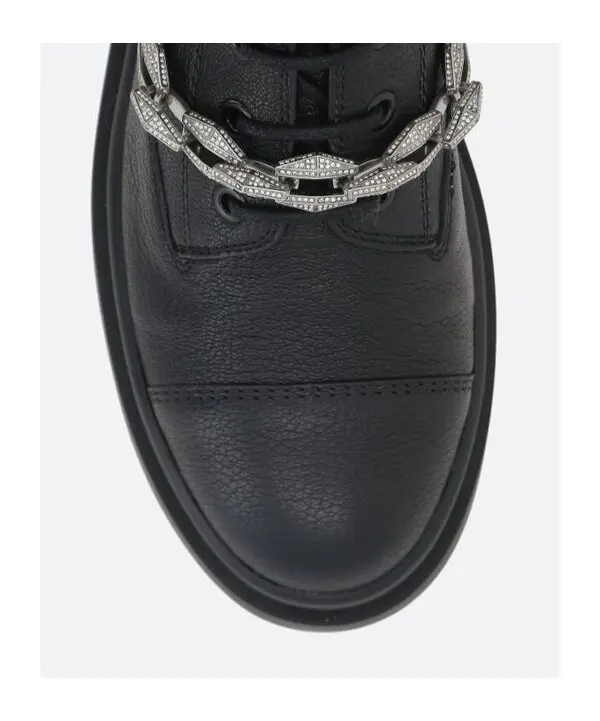 JIMMY CHOO Nari Combat Boots With Chain Detail