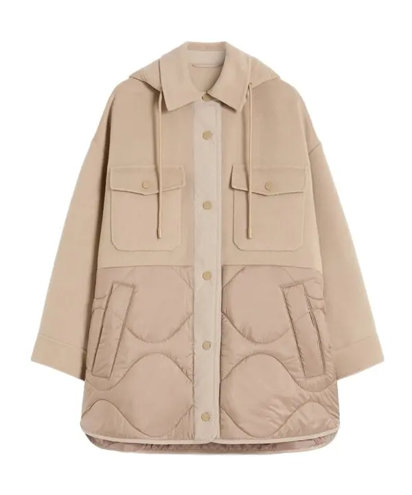 Max Mara Padded Coat In Double-sided Wool And Nylon