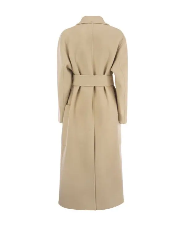 Sportmax Belted Wool Coat - Nude