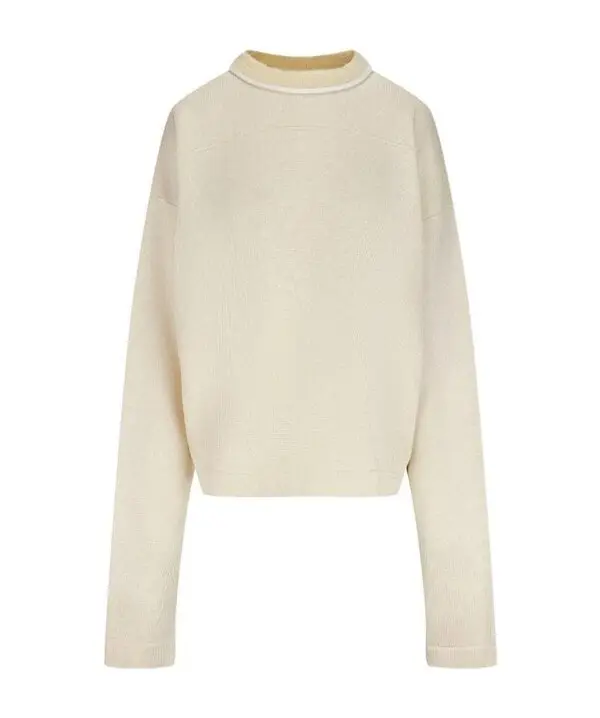 JIL SANDER High-neck Ribbed Pullover - Nude