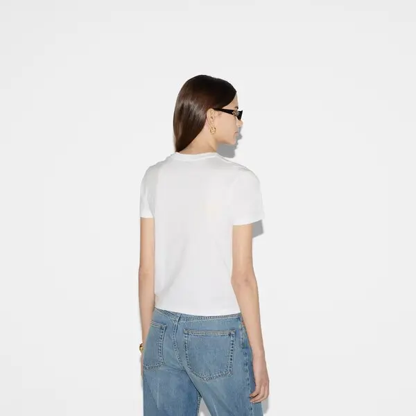 Gucci Embroidered Cotton Jersey T-shirt