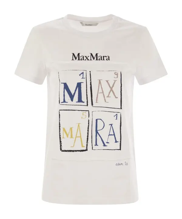 Max Mara Printed Cotton T-shirt - White