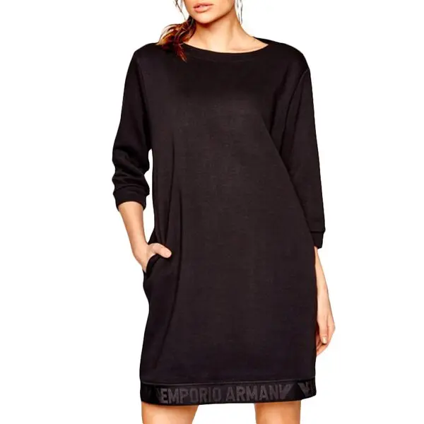 Emporio Armani Long-sleeved Dress With Logo Trim