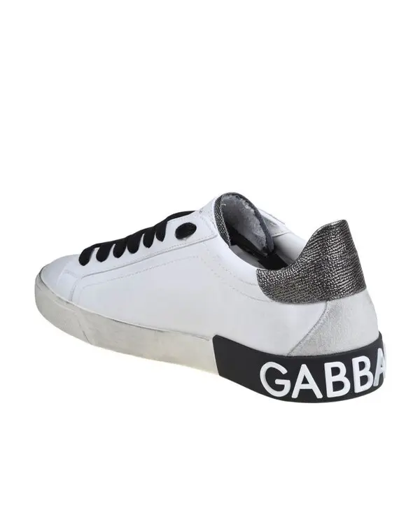 Dolce & Gabbana Portofino Lace-up Sneakers - White