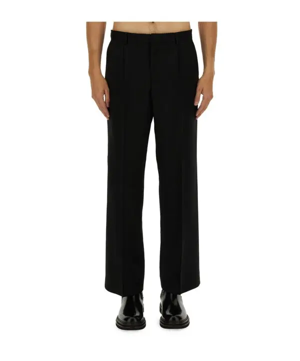 SUNFLOWER Pleated Wide Leg Trousers - Black