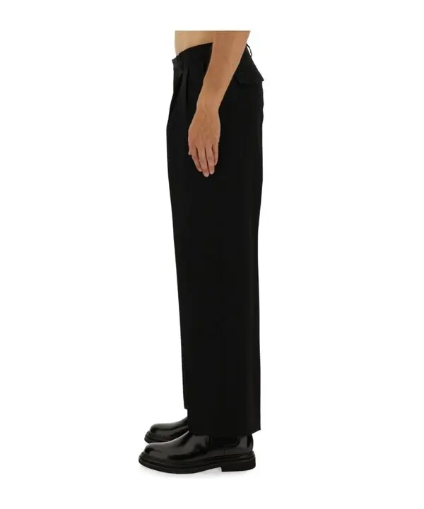 SUNFLOWER Pleated Wide Leg Trousers - Black