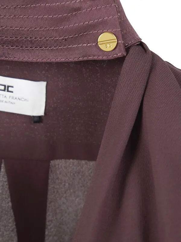 Elisabetta Franchi Draped High-neck Top - Brown