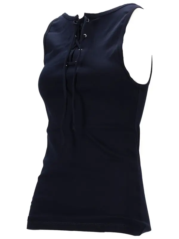 Prada Triangle-patch Scoop Neck Tank Top - Navy Blue