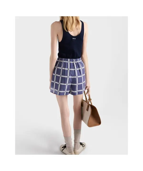 Prada Triangle-patch Scoop Neck Tank Top - Navy Blue