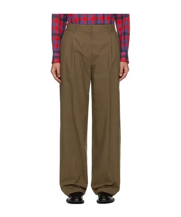 THE ROW Lilas Straight Leg Pants - Khaki