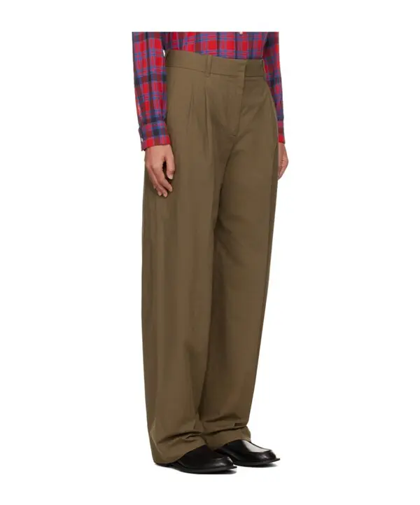 THE ROW Lilas Straight Leg Pants - Khaki