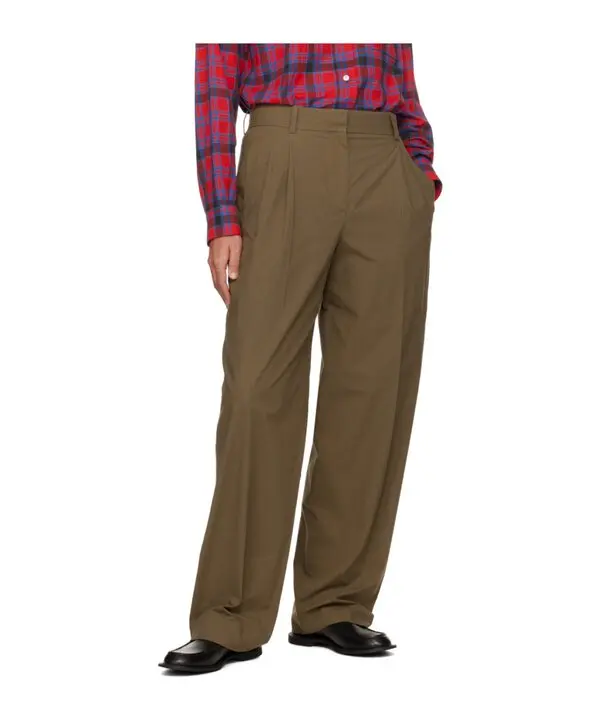 THE ROW Lilas Straight Leg Pants - Khaki